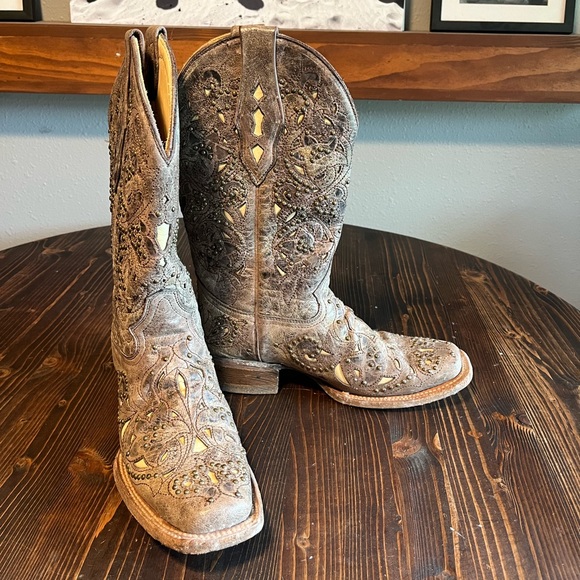 Corral | Shoes | Corral Crater Bone Inlay Square Toe Boots Price Is ...